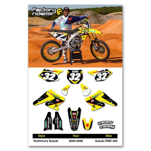 2004-2006 SUZUKI RMZ 250 YOSHIMURA Dirt Bike Graphics kit Motocross ...