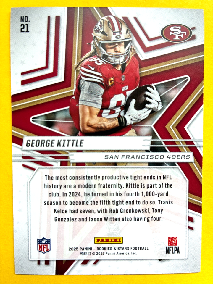 2025 Panini Rookies & Stars Red & Blue #21 George Kittle #42/49 | eBay
