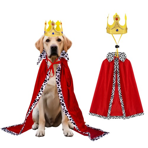 Halloween Dog Costume Royal King Prince Cape Costumes for Medium/Large ...