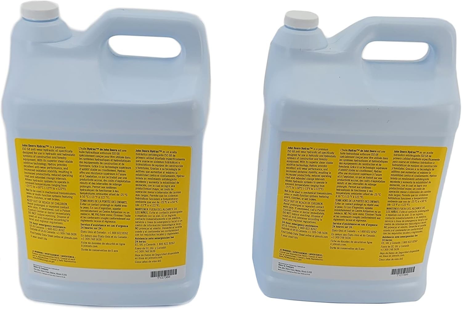 John Deere (2 Pack) 2.5 GALLONS Original Equipment Hydraulic Oil ...