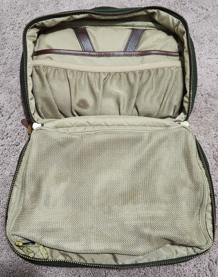 Orvis Battenkill Travel Hanging Toiletry Bag Dopp Kit Canvas & Leather ...