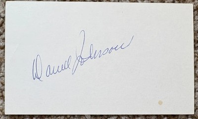 Darrell Johnson signed card - Yankees Reds debut 1952 - smalll stain ...