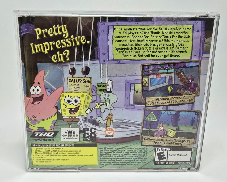 SpongeBob SquarePants: Employee of The Month PC CD-ROM 2002 Edition | eBay