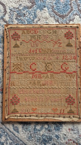 Antique Pre - Victorian Needlework Sampler by Elizabeth Reid 1833 | eBay