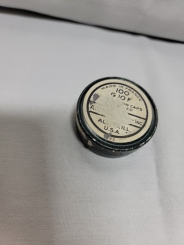 Vintage original 100 G 10 F Alcan company Percussion Caps Tin france ...