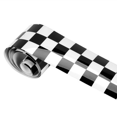 3 inch Black/White Checkered Decal Tape Car motorcycle Bike Tank ...