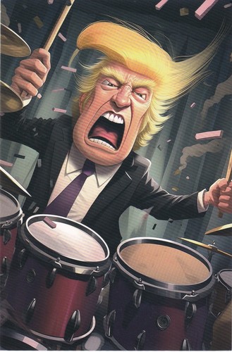 Postcard Donald J Trump, Wild Man Playing Drums | eBay