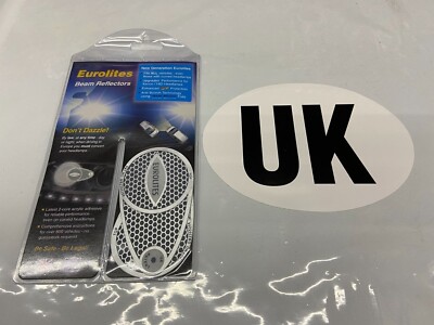 UK Sticker & Eurolites Headlamp Beam Converters Head Light Adaptors ...