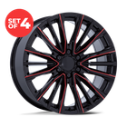 (Set of 4) Performance Replicas PR223 Wheels 22x9 6x139.7 +28 mm Black ...