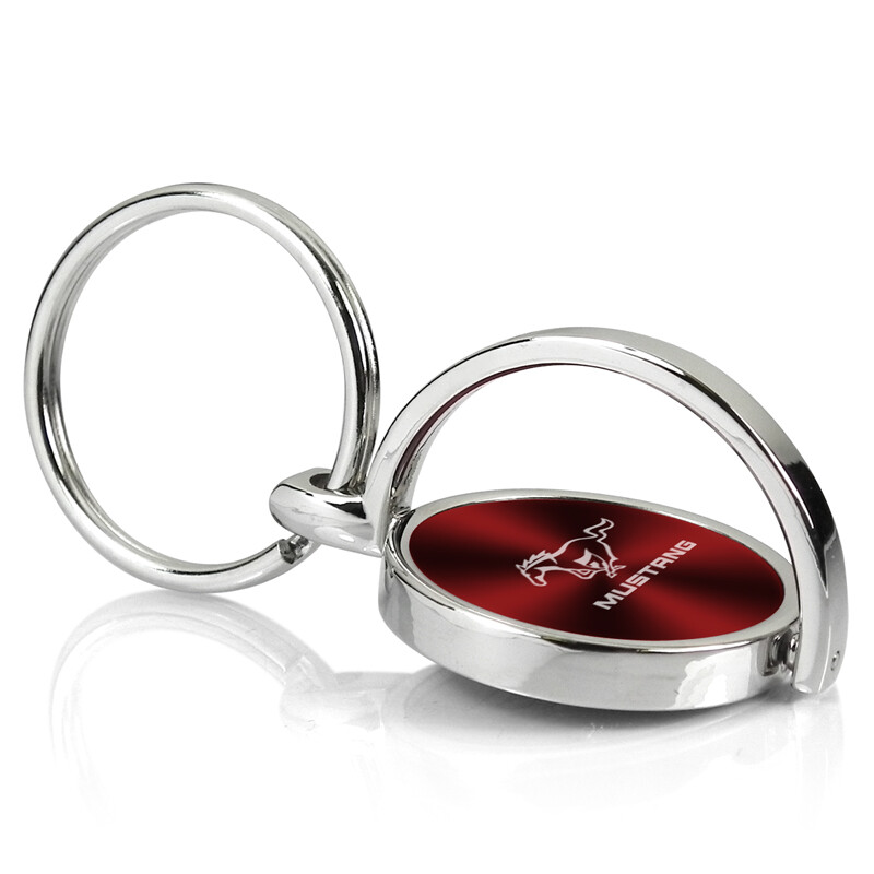 Ford Mustang Red Brushed Metal Spinner Key Chain Key-ring Keychain | eBay