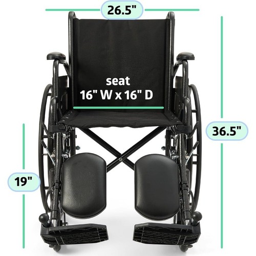 Medline Comfortable Folding Wheelchair with Swing-Back, Desk-Length ...