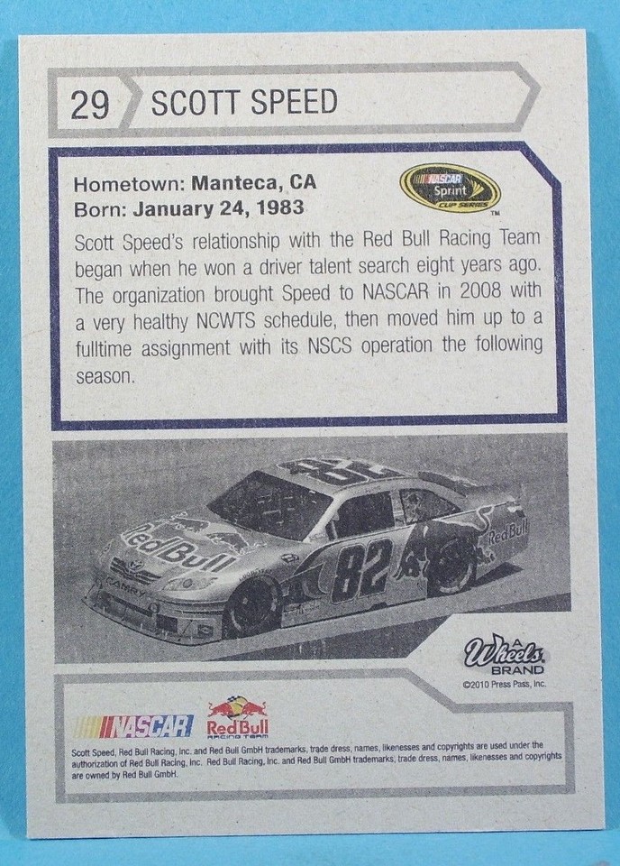 Scott Speed 2011 Element #29 / On Card Autograph / COA | eBay