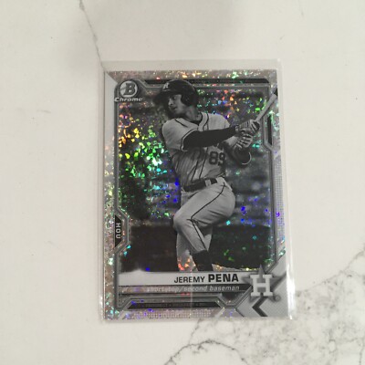 2021 BOWMAN CHROME PROSPECT JEREMY PENA BLACK & WHITE DIAMOND REFRACTOR ...