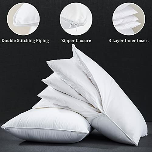 Pebed Adjustable 3 Layer Pillow Goose Feather Pillow Queen Size 100% ...