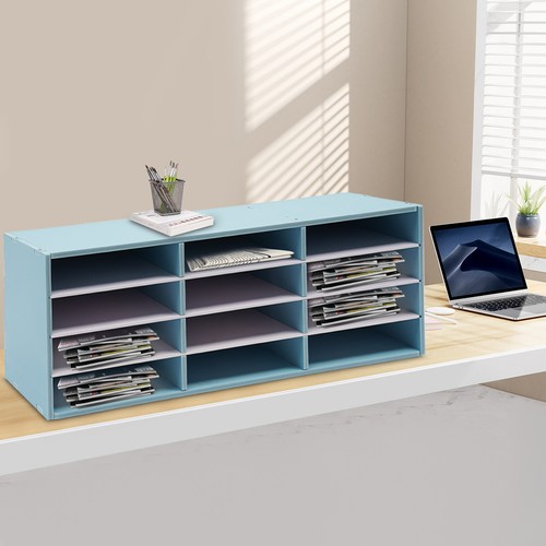 12 Slots 4-Tier Countertop Mail Sorter Literature Desktop Bill Paper ...