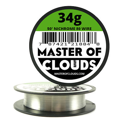 Nichrome 80 - 50 ft. 34 Gauge AWG Round Resistance Wire 0.16 mm 34g GA ...