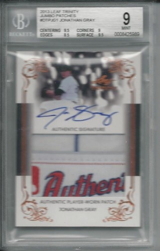 Jonathan Gray 2013 Leaf Trinity Rookie On Card Auto Jersey RARE Patch ...