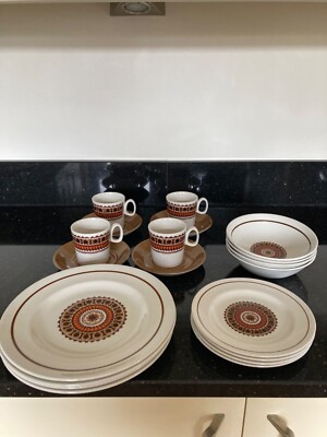 swinnertons retro 20 piece dinner set Aztec design | eBay UK