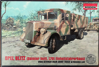 OPEL BLITZ (Daimler Built WWII German Main Army Truck) RODEN 1/72 ...