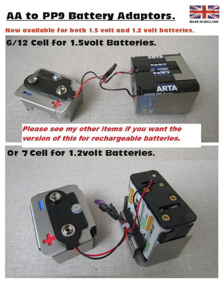 12AA to PP9 Battery Adapter for Vintage Transistor Radios Roberts ...
