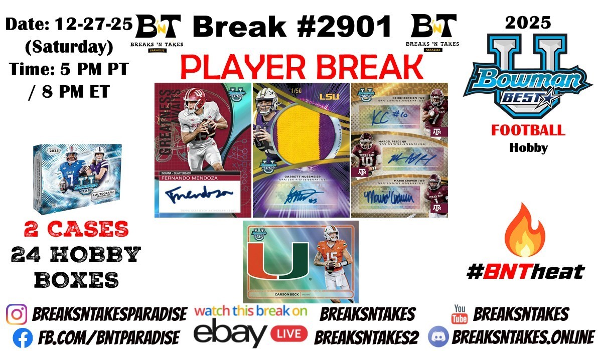 MAALIK MURPHY 2025 Bowman Best U Football Hobby 2 CASE 24 BOX Break ...