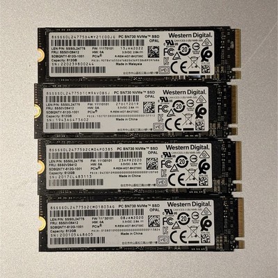 Western Digital PC SN730 NVMe SSD 512GB M.2 2280 OPAL Lot of 4 | eBay