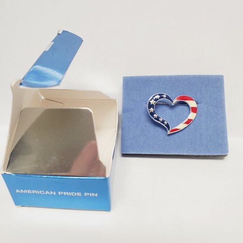 Vintage Avon Red White and Blue Heart Pin with box | eBay