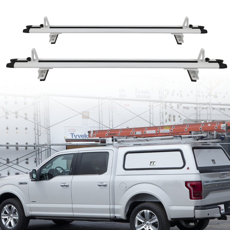 Heavy Duty 63" Truck Cap Topper Rack Aluminum Ladder Roof Rack 2 ...