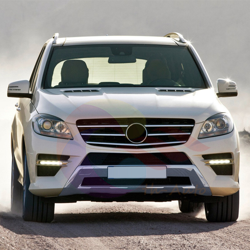 Set Front Bumper Grille Kits w/ LED Foglight For Mercedes W166 ML400 ...