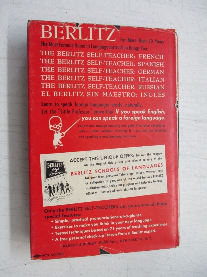 THE BERLITZ SELF-TEACHER RUSSIAN COURSE SCHOOL OF LANGUAGES 1951 HARDCOVER HC DJ | eBay