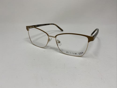 HELIUM EYEGLASS FRAME ITALY 4413 54/15/140 AMBER GOLD BROWN FLEX HINGE ...