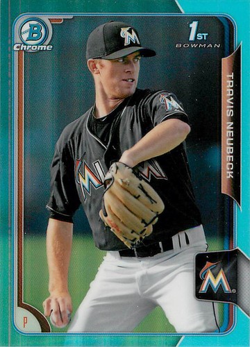 TRAVIS NEUBECK 2015 Bowman Chrome SKY BLUE REFRACTOR RC #78 Marlins | eBay