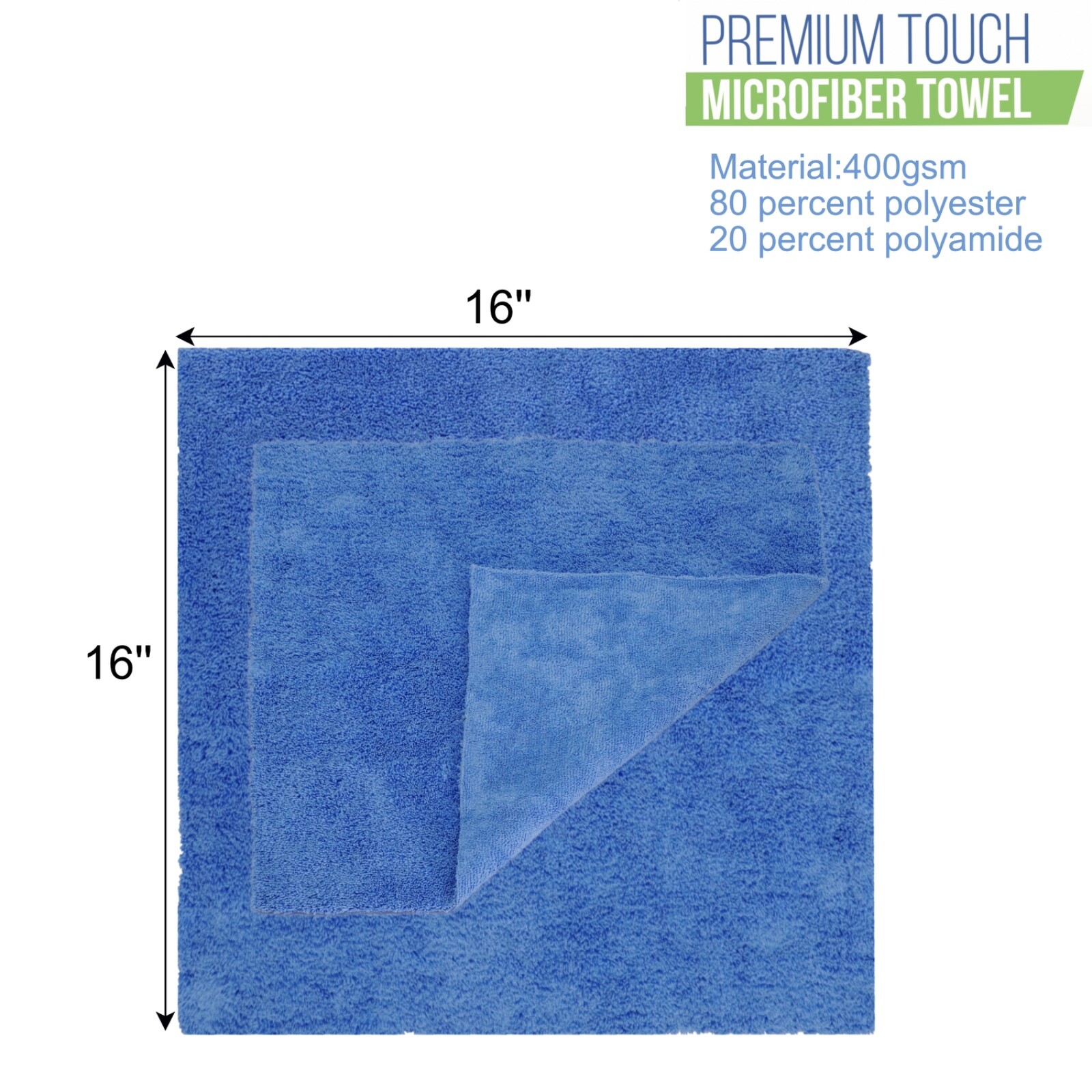 Microfiber Towels - 16x16 in. - Edgeless - 400 GSM - Pack of 12 ...
