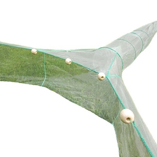 White Nylon Fishing Net Shrimp Cage Chain PVC Floats River Pond Fish ...