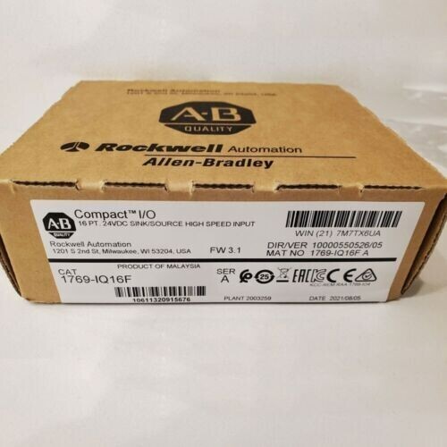 New Factory Sealed AB 1769-IQ16F SER A CompactLogix 16 Pt 24VDC I/O ...
