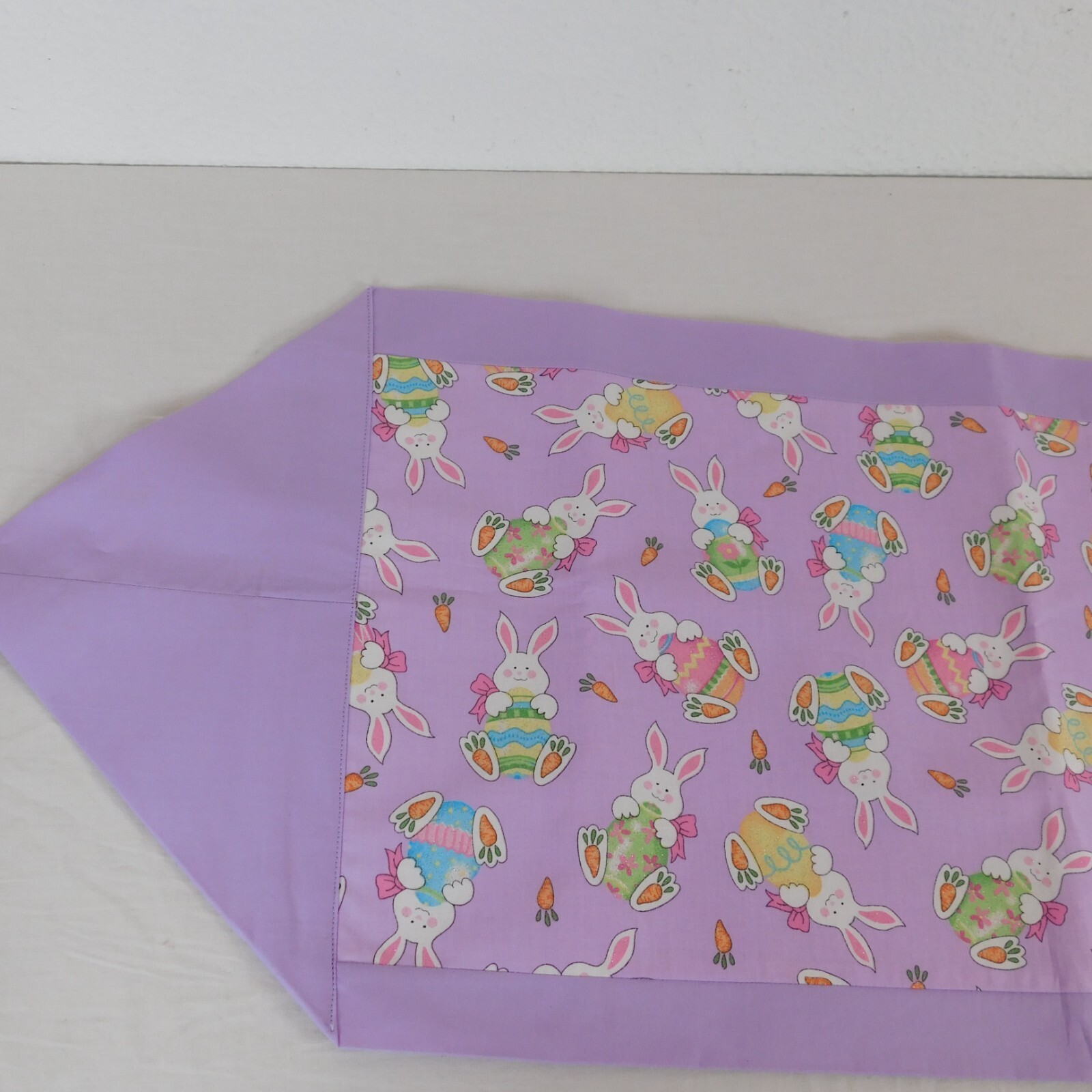 Easter Bunny Rabbit Lavender Purple Table Runner 38.5x14" Handmade Egg ...