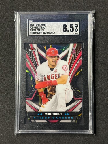 Mike Trout 2021 Topps Finest FCI-9 Finest Career Kintsukuroi Black/Gold ...