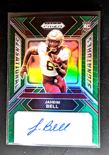 Jaheim Bell *2024 Panini Prizm Draft*Green Sensational Signatures RC ...