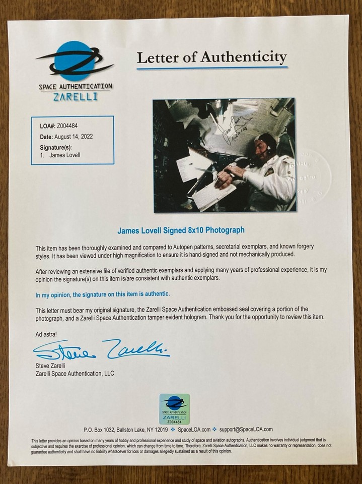 SALE! Jim Lovell Apollo 13 Signed 10 x 8 LM 'Aquarius' Photo *Zarelli ...