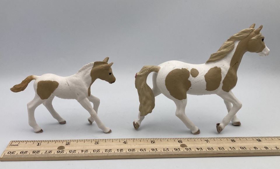 Schleich PAINT MARE & FOAL Pinto Horse 2018 Animal Figures 13886 13884 ...