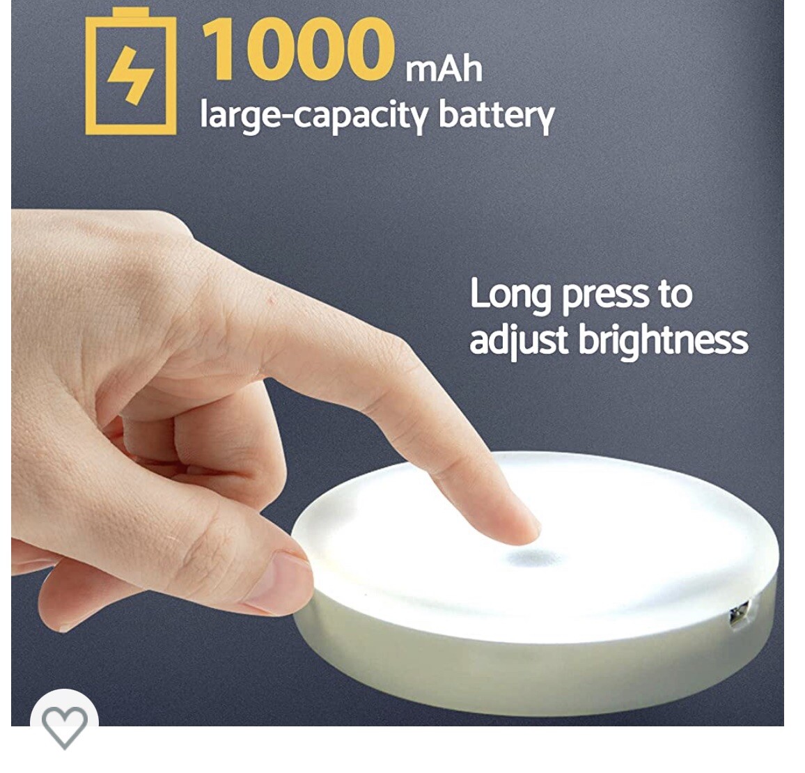 2 DAZZY DOT Touch Led Light, Tap Light Rechargeable Push Night Light | eBay