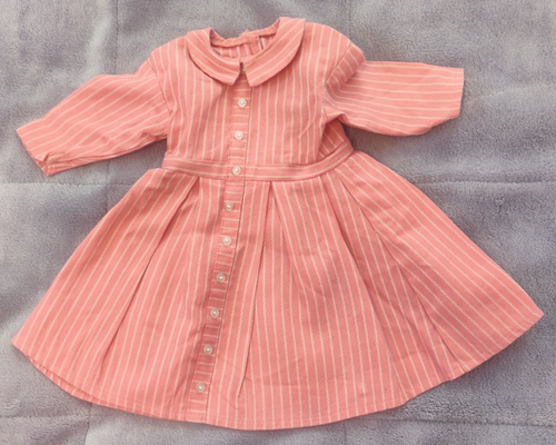 American Girl Doll Pink /White Original Meet Addy Striped Dress ...