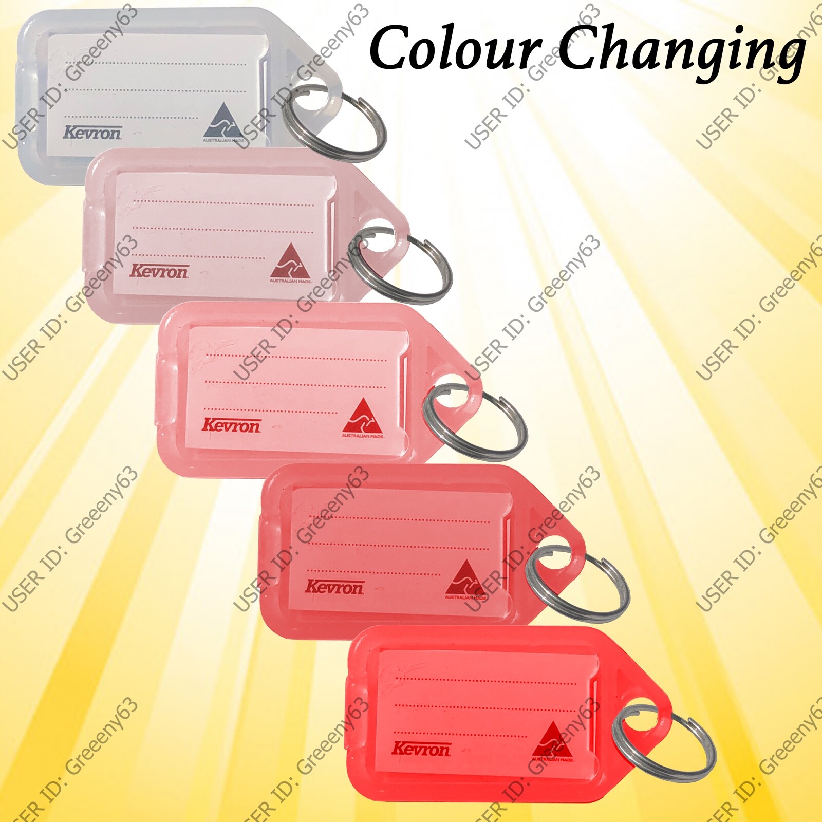 KEVRON Plastic Key Click Tags Labels Assorted Colours Fobs Card ID ...