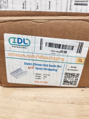 IDL Packaging Open Snap-On Seals for 3/4" Strap Width Steel Strapping ...