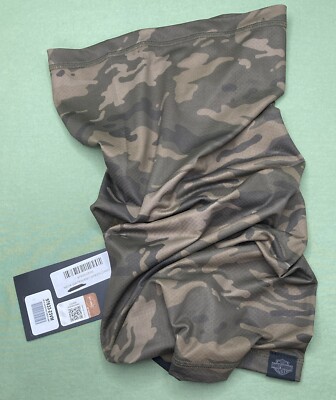 NEW HARLEY DAVIDSON 97633-23VM MEN'S GREEN CAMO KNIT NECK GAITER | eBay