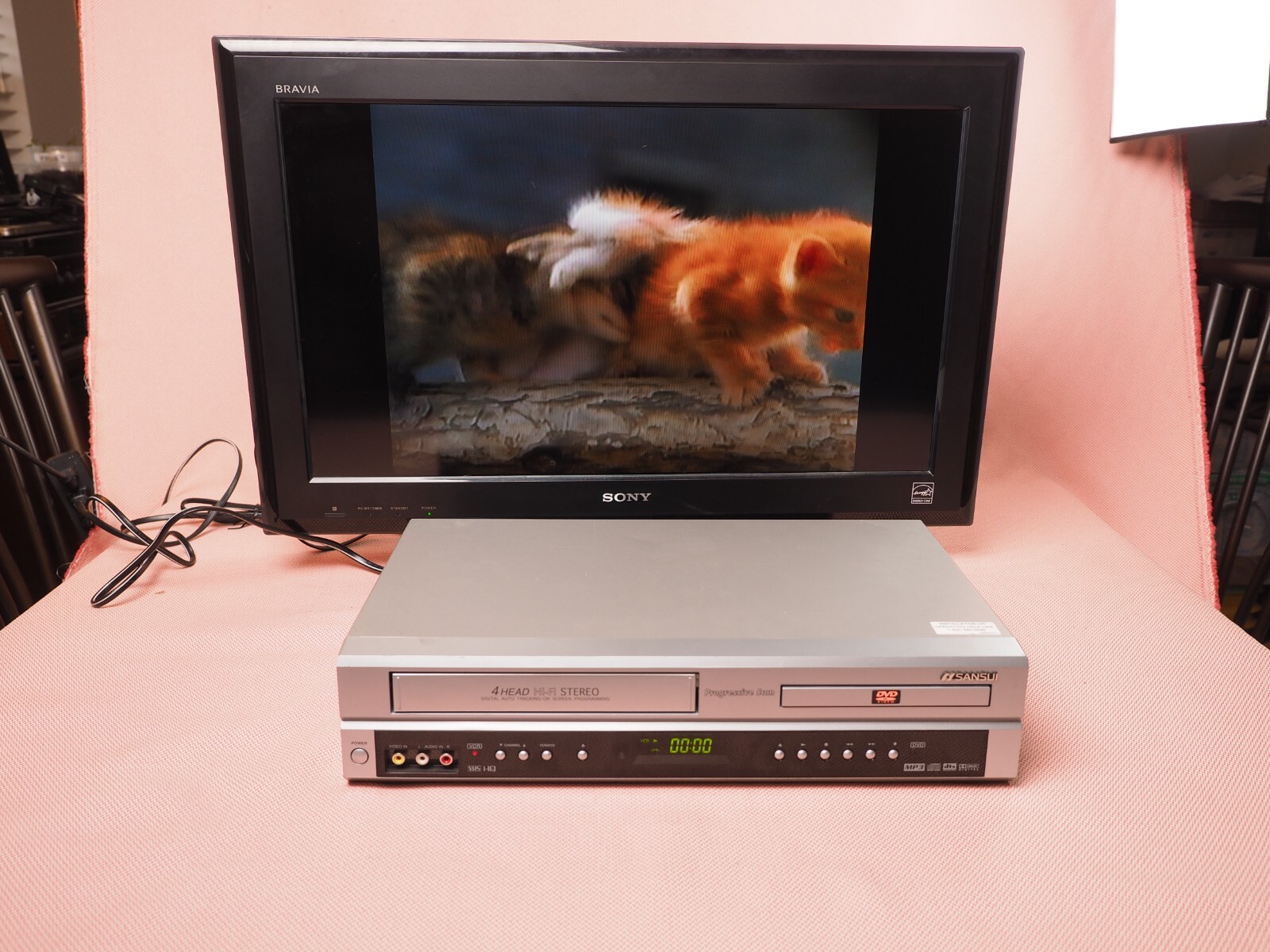 Sansui VRDVD4001 DVD VCR Recorder Combo Player 4 Head Tested No Remote ...