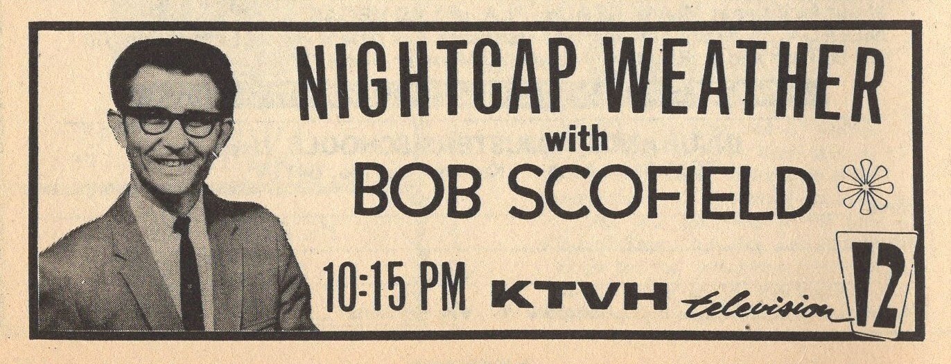 1969 KTVH WICHITA,KANSAS TV NEWS AD~BOB SCOFIELD NIGHTCAP WEATHER ...