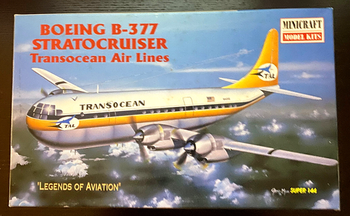 Minicraft Boeing B-377 Stratocruiser Transocean Airlines model kit, 1/ ...