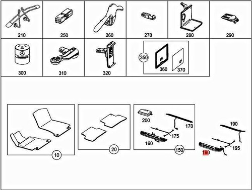 Genuine MERCEDES Left rear door sill illuminated Cover rail 2056801735 ...