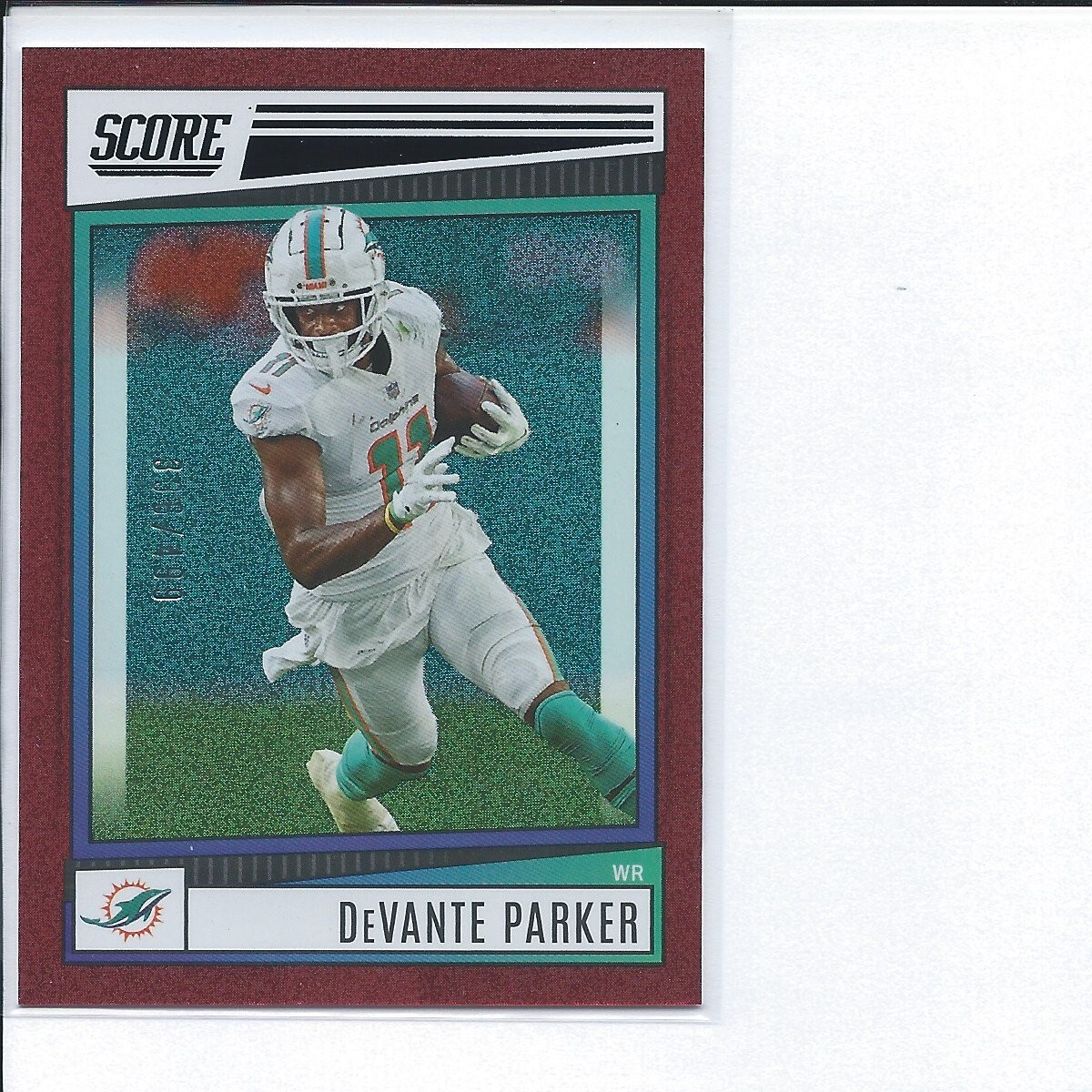 2022 DeVante Parker Panini Score Card Red Dots Miami Dolphins #336/499 ...